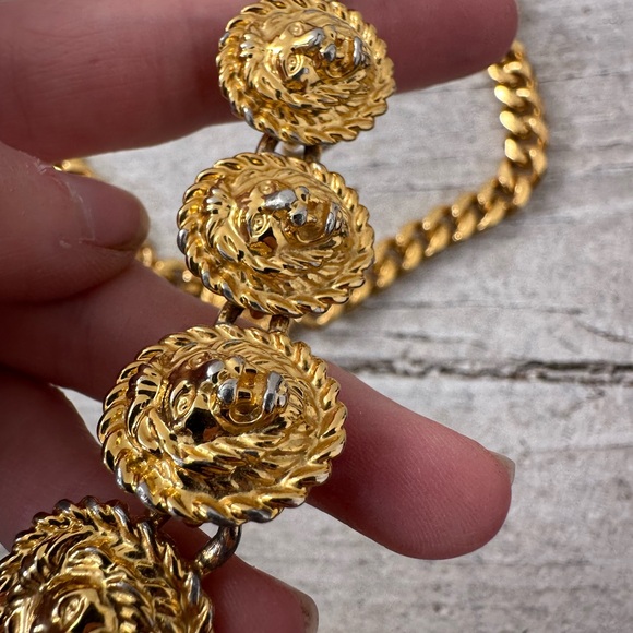 Vintage | Jewelry | Vintage Rare Anne Klein 3 Piece Gold Tone Lion Head ...